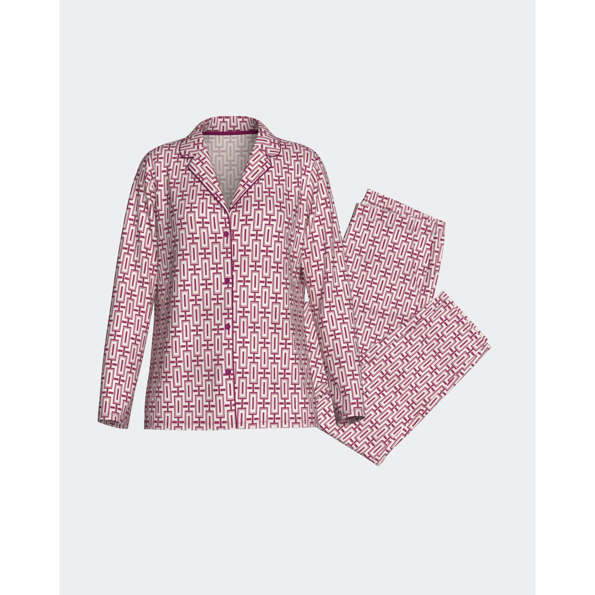 Women's pyjama with buttons in Cotton Modal - N95-IM8587N9500-PK063 ...