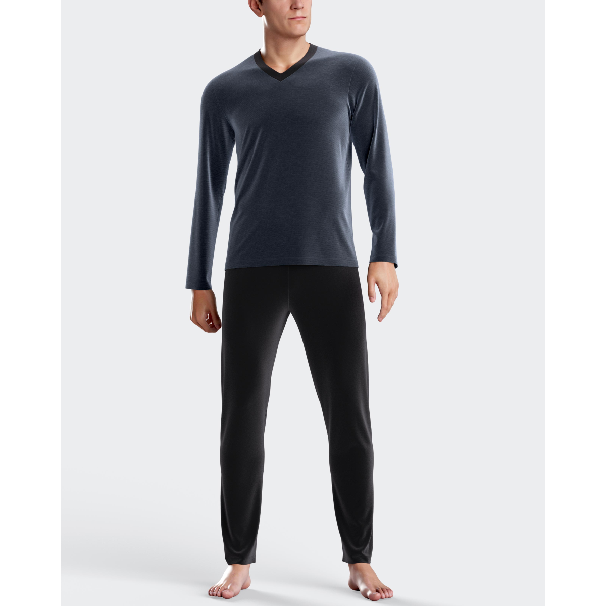 Men's pyjamas with thermal velvet texture - M85-IM1552M8500-MXB30 - IMPETUS