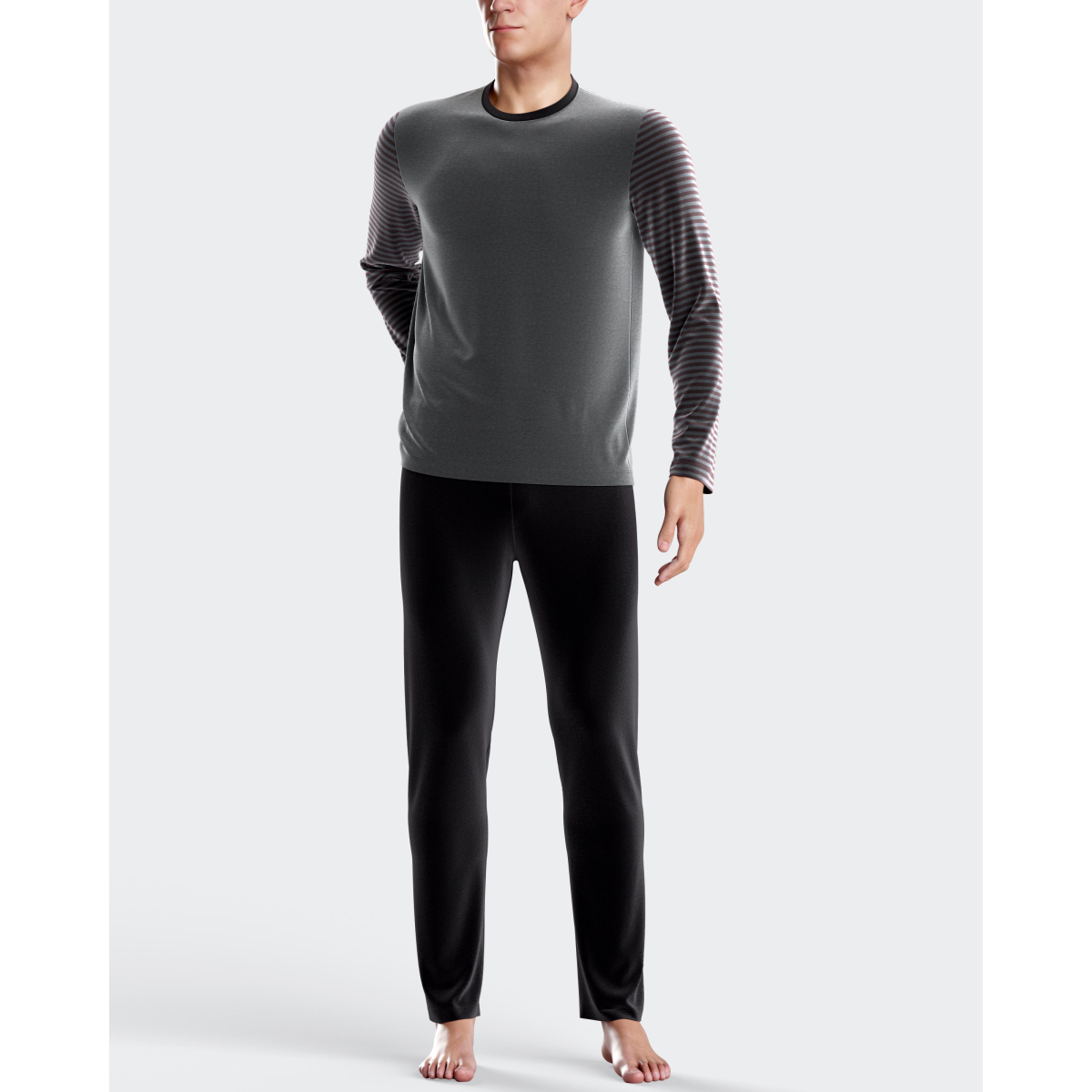 Men's pyjamas in thermal velvet - M84-IM1551M8400-BD010 - IMPETUS