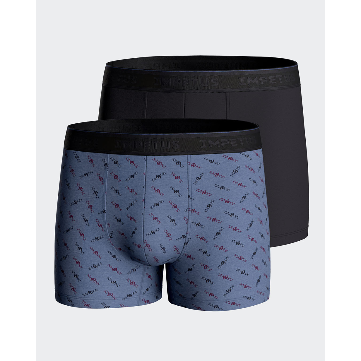 Pack of 2 plain boxers in Cotton Modal - M77-IM1221M77P2-BL069 - IMPETUS